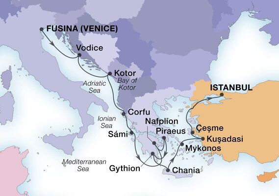 Cruises from Venice to Istanbul - 2025-2028 Seasons
