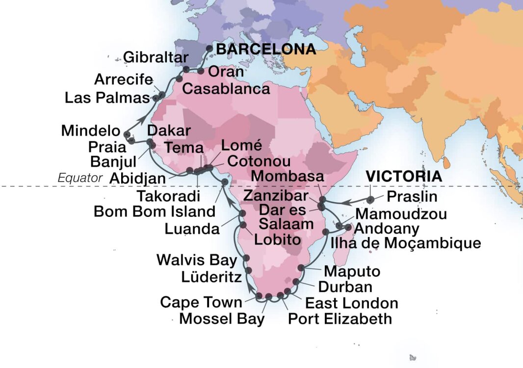 Mozambique Channel & Africa's Atlantic Coast - Seabourn (62 Night ...