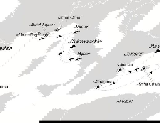 Cruises from Barcelona to Rome - 2024-2026 Seasons