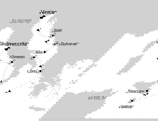 Cruises from Venice to Rome - 2024-2026 Seasons