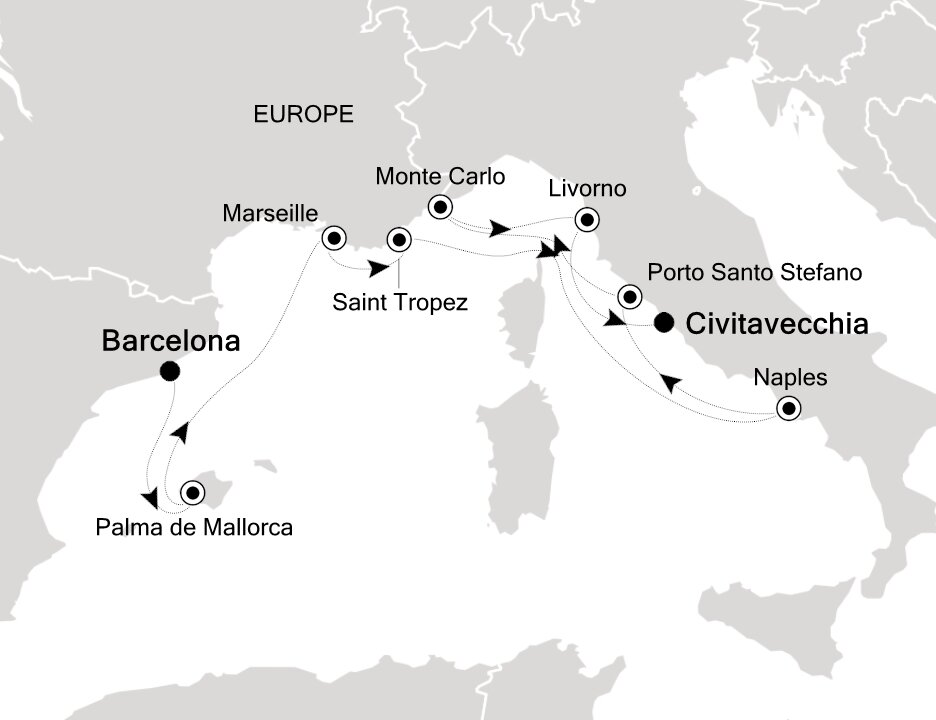 Barcelona To Rome Silversea 11 Night Cruise From Barcelona To Rome