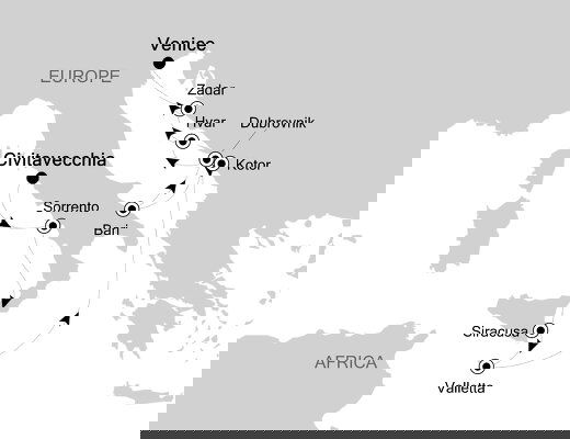 Cruises from Rome to Venice - 2024-2026 Seasons