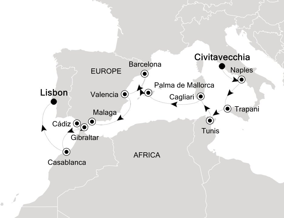 Rome to Lisbon - Silversea (16 Night Cruise from Rome to Lisbon)