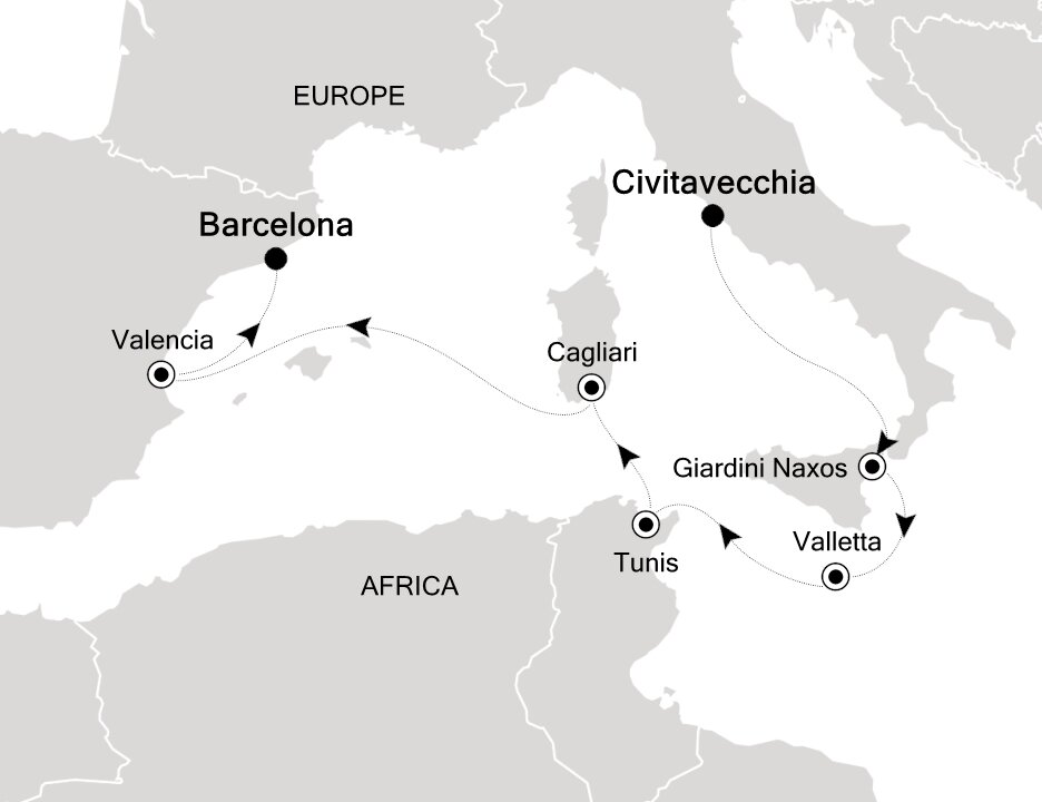 Rome to Barcelona - Silversea (9 Night Cruise from Rome to Barcelona)
