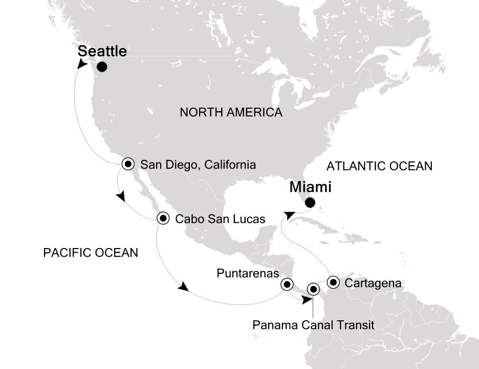 Seattle to Miami - Silversea (20 Night Cruise from Seattle to Miami)