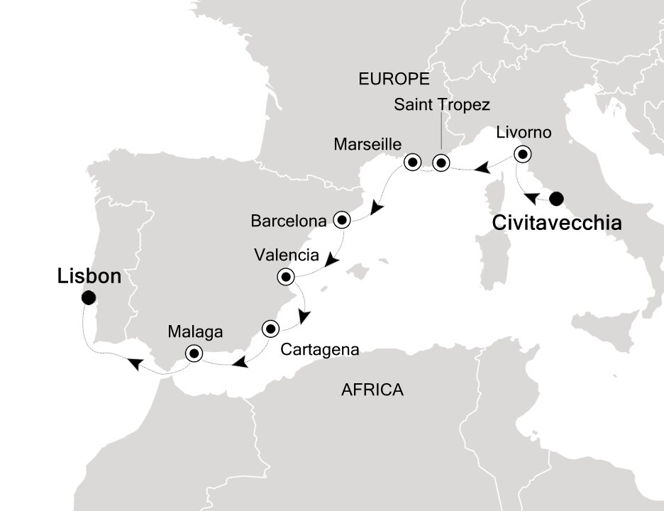 Rome to Lisbon - Silversea (10 Night Cruise from Rome to Lisbon)