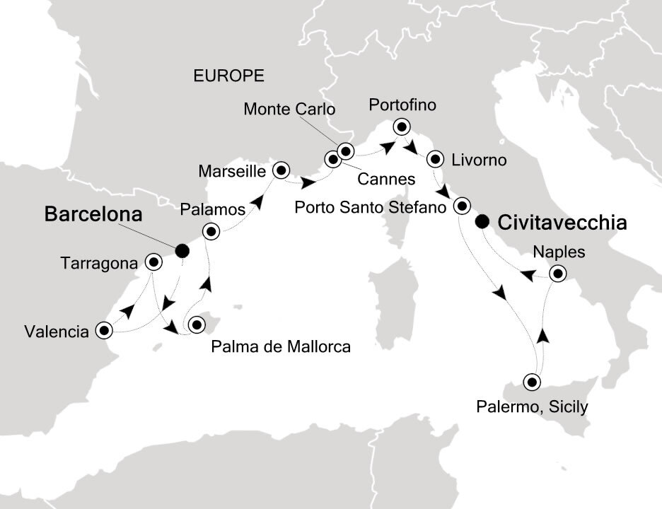 Barcelona to Rome - Silversea (16 Night Cruise from Barcelona to Rome)