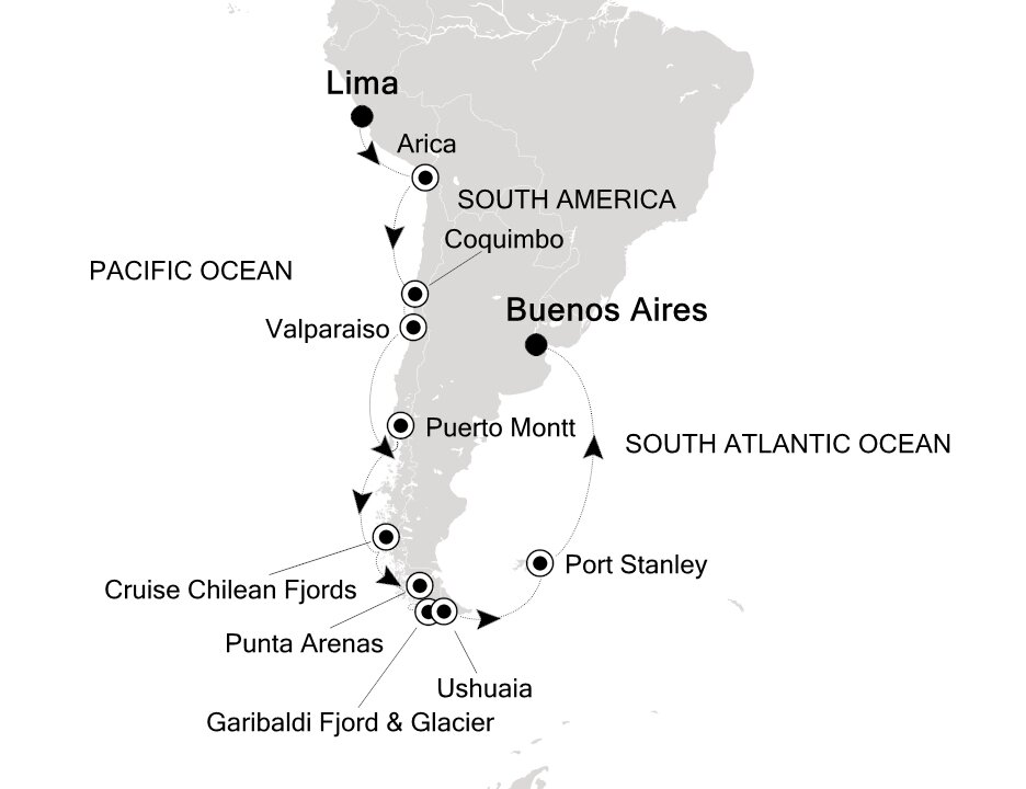 Lima (Callao) to Buenos Aires - Silversea (21 Night Cruise from Lima to ...