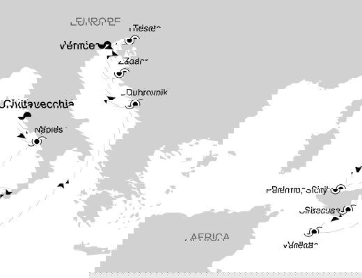 Cruises from Rome to Venice - 2023 & 2024 Seasons