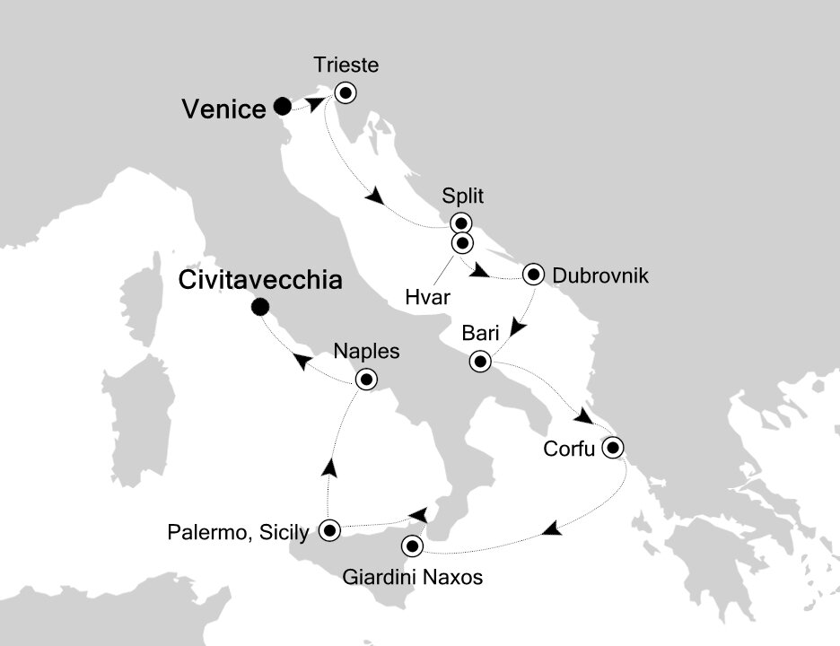 Venice to Rome - Silversea (10 Night Cruise from Venice to Rome)