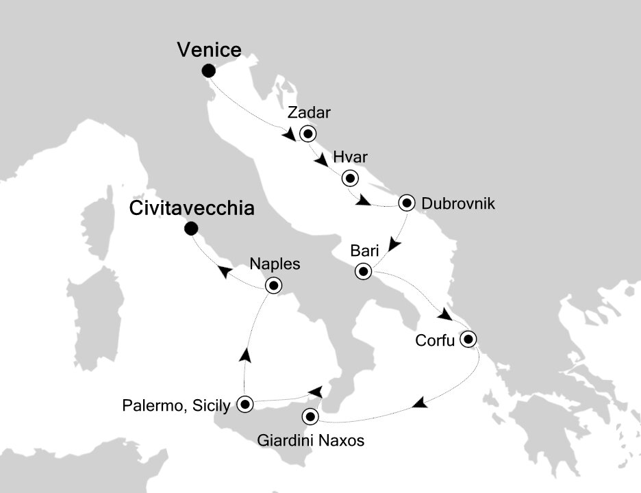 Venice to Rome - Silversea (9 Night Cruise from Venice to Rome)