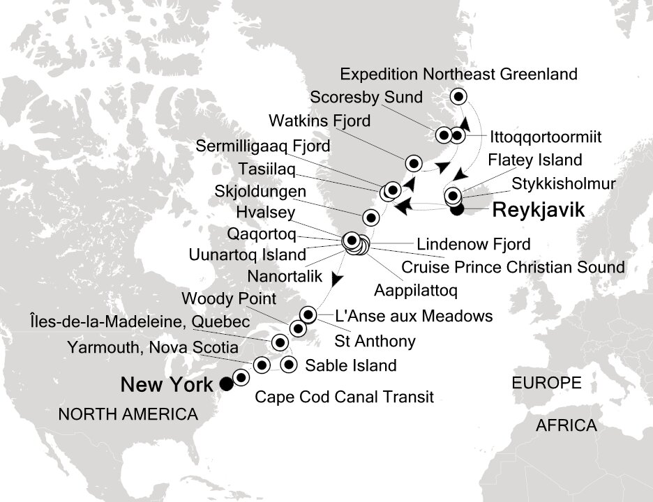 Reykjavik to New York - Silversea (32 Night Cruise from Reykjavik to ...