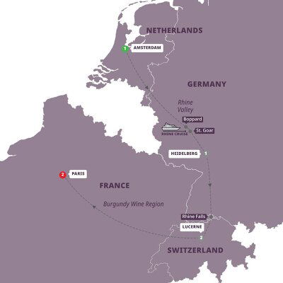 Tours from Amsterdam to Paris - 2024-2026 Seasons