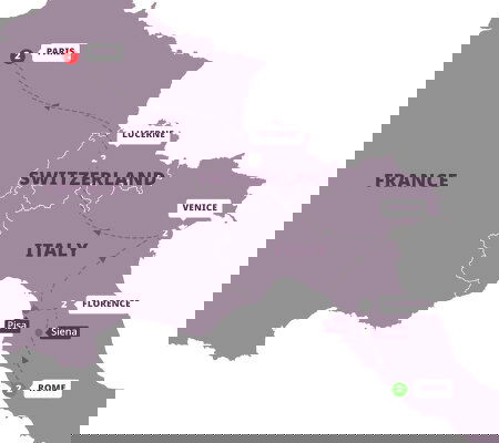 Tours from Rome to Paris - 2025-2027 Seasons