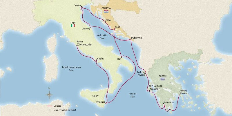 Cruises from Athens to Rome - 2025-2028 Seasons