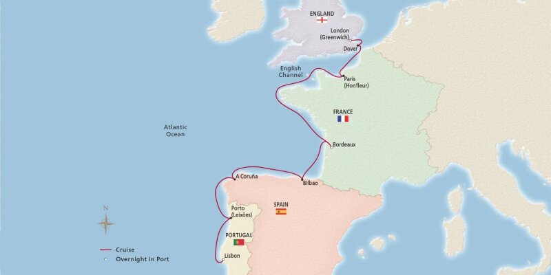 Cruises from England to Portugal - 2025-2028 Seasons