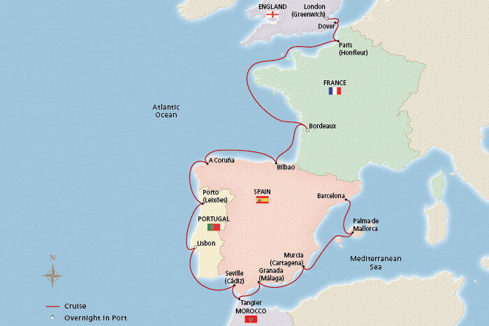 Cruises from England to Spain | 2026-2028 | Global Journeys