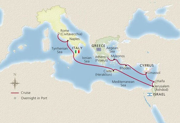 Cruises from Rome to Athens - 2024-2026 Seasons
