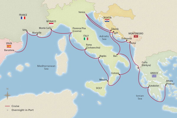 Cruises from Spain to Greece - 2024-2026 Seasons