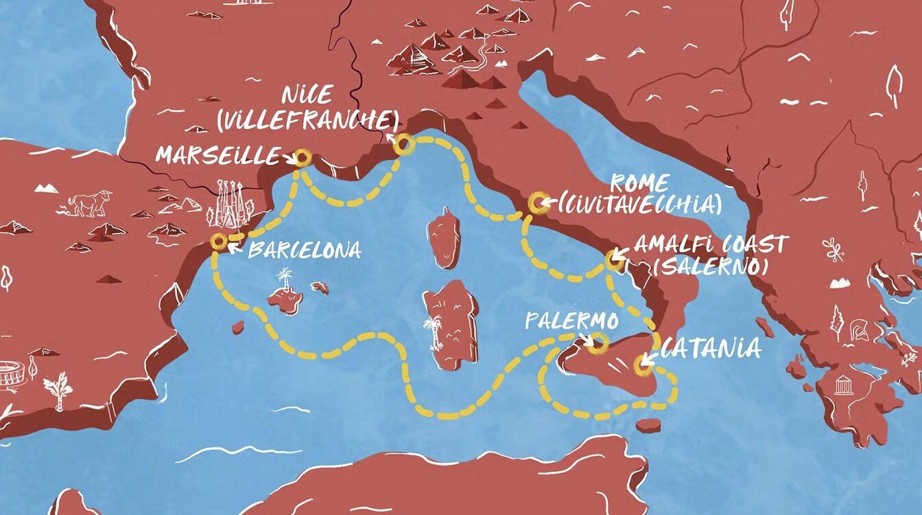 French Riviera, Rome, Amalfi & Sicily - Virgin Voyages (8 Night ...